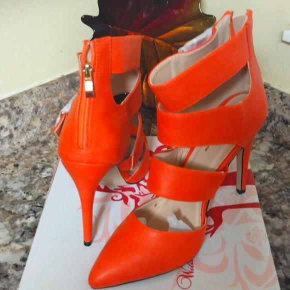 Wild Rose | Shoes | Wild Rose Bright Orange Size 1 Heels | Poshmark